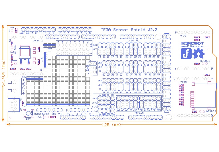 Mega Sensor Shield V2.3 Layout | PDF