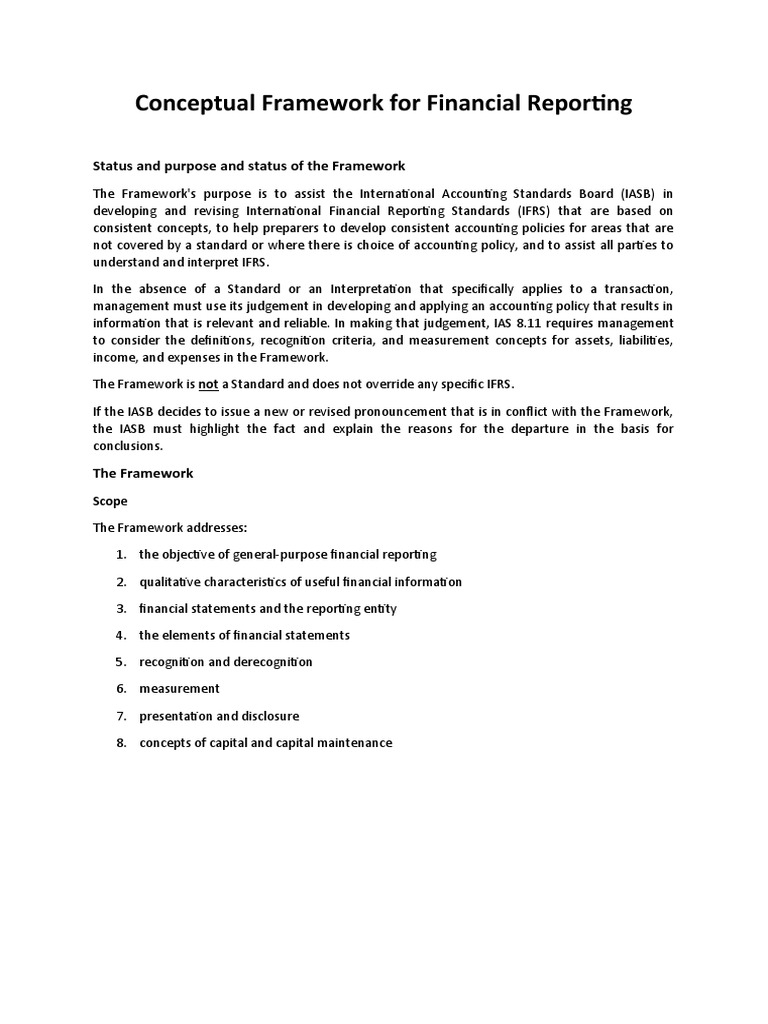 Conceptual Framework For Financial Reporting | PDF