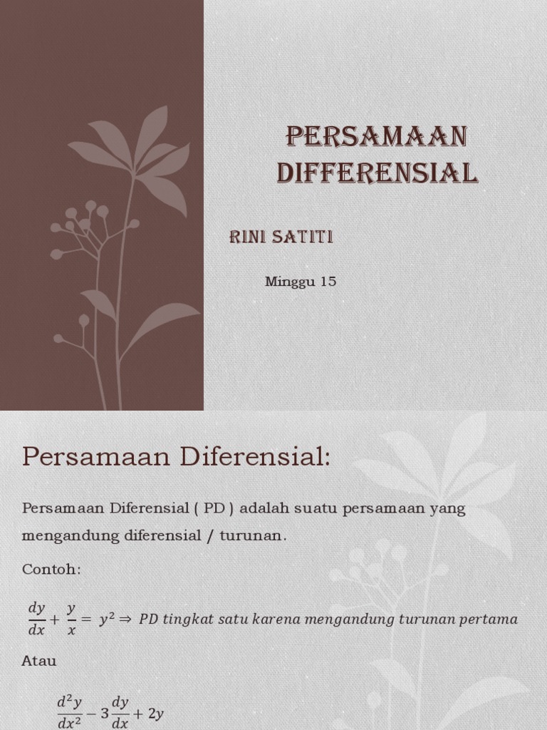 Persamaan Diferensial | PDF