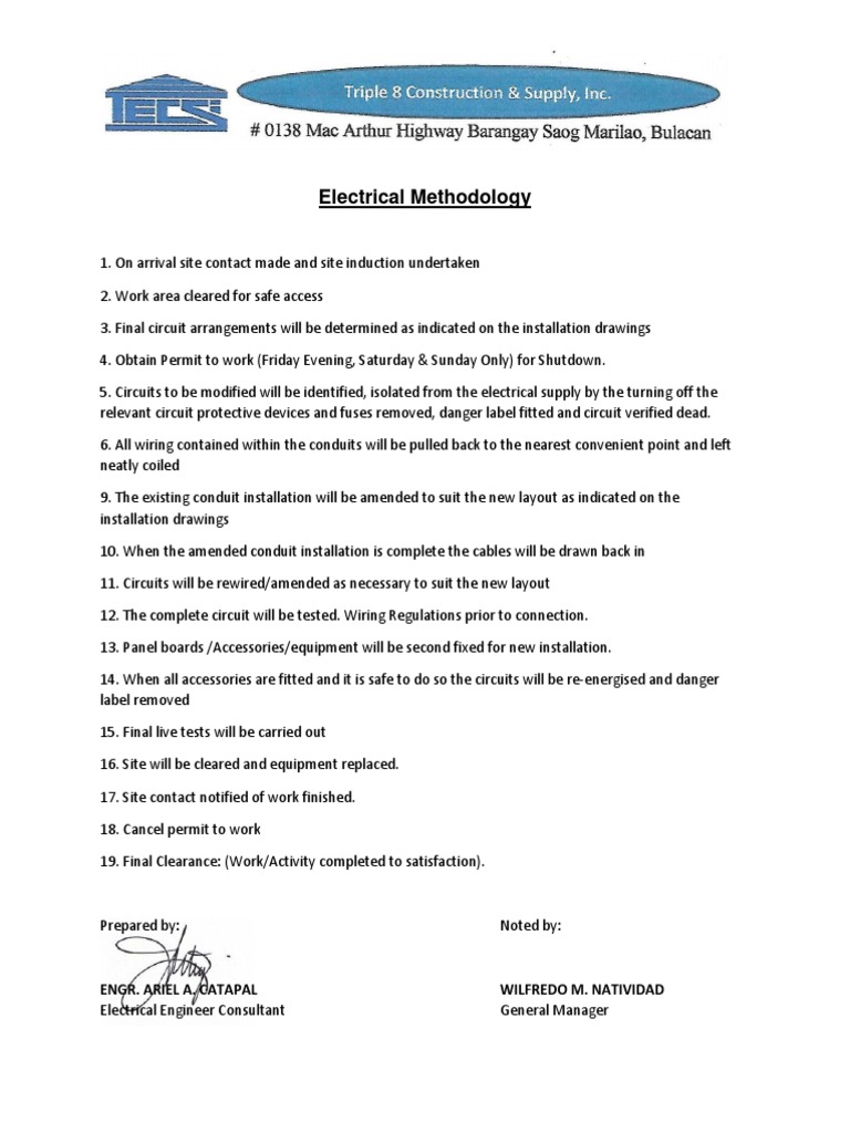 Electrical Site Work Guide | PDF