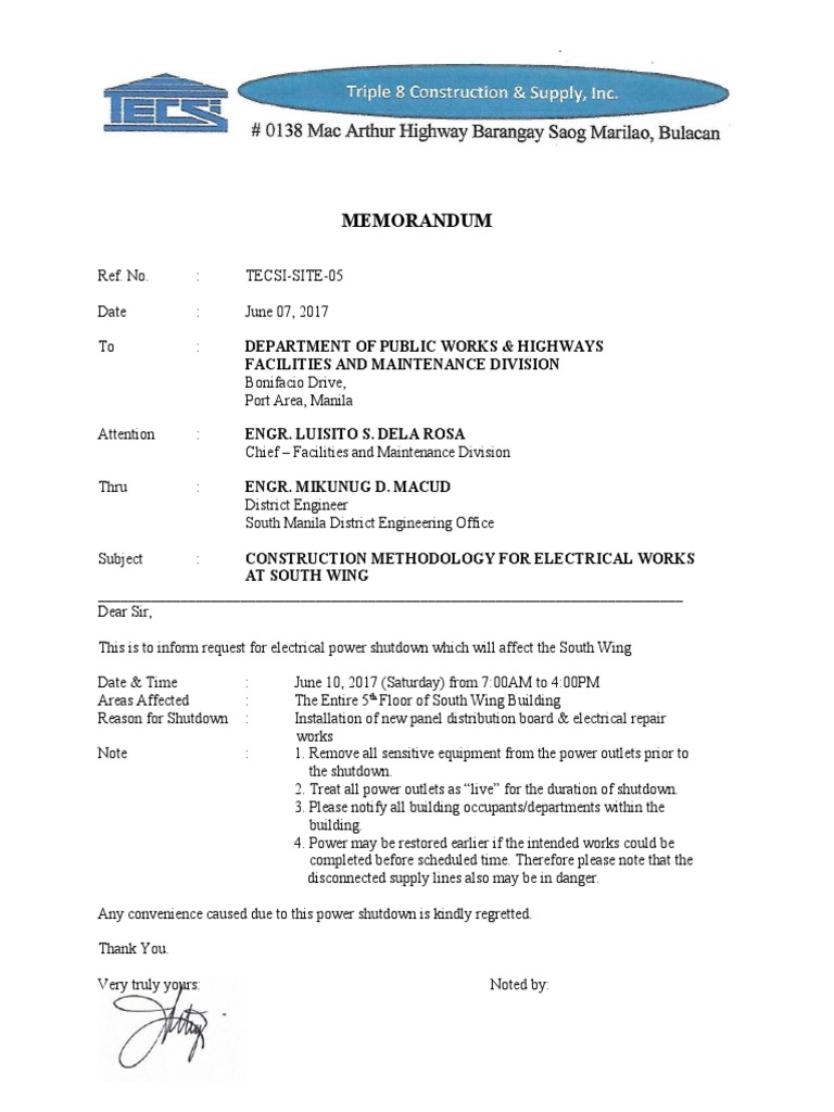 Memo - Electrical Methodology | PDF | Technology & Engineering