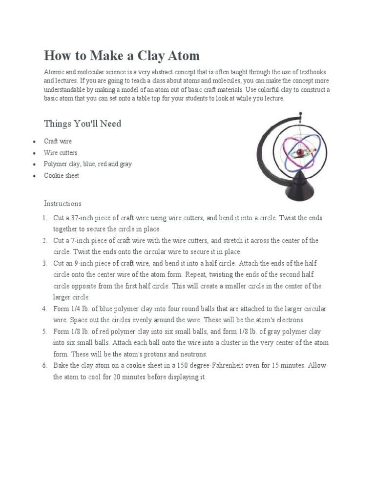 How To Make A Clay Atom | PDF