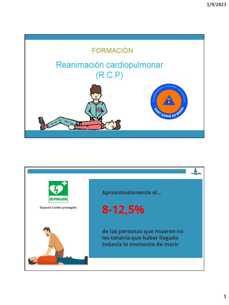 Dosier Formación (Rcp-Dea) | PDF | Reanimación cardiopulmonar | Paro cardíaco