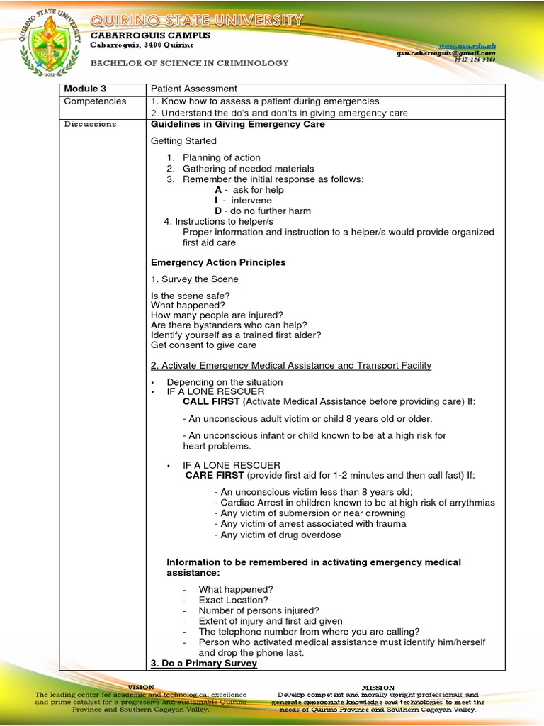Pe 3 Module 3 | PDF | First Aid | Emergency