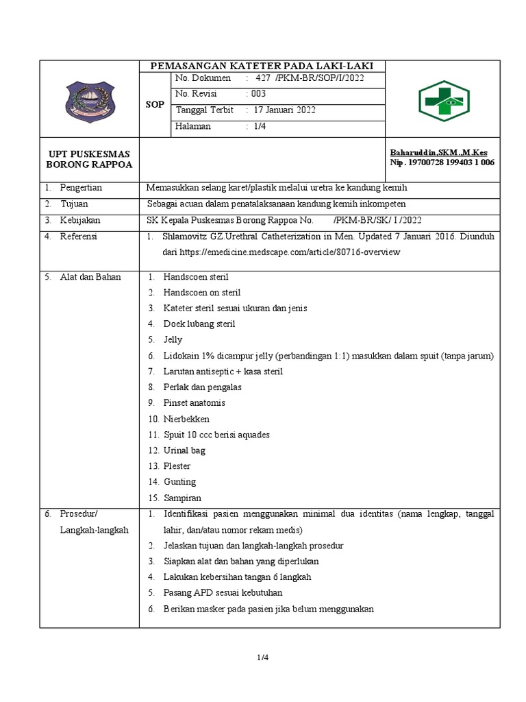 Pemasangan Kateter Pada Pria | PDF