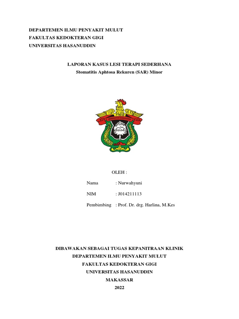 Laporan Kasus Sederhana SAR Minor | PDF | Kesehatan Holistik | Sains ...