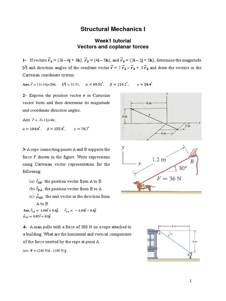 Tutorial 1 | Download Free PDF | Euclidean Vector | Force