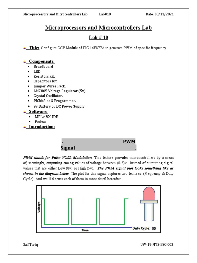 Microprocessors and Microcontrollers Lab: Title: Components | PDF | Information And ...