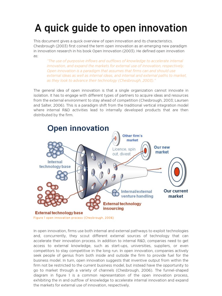 A Quick Guide To Open Innovation - Public | PDF | Innovation | Economies