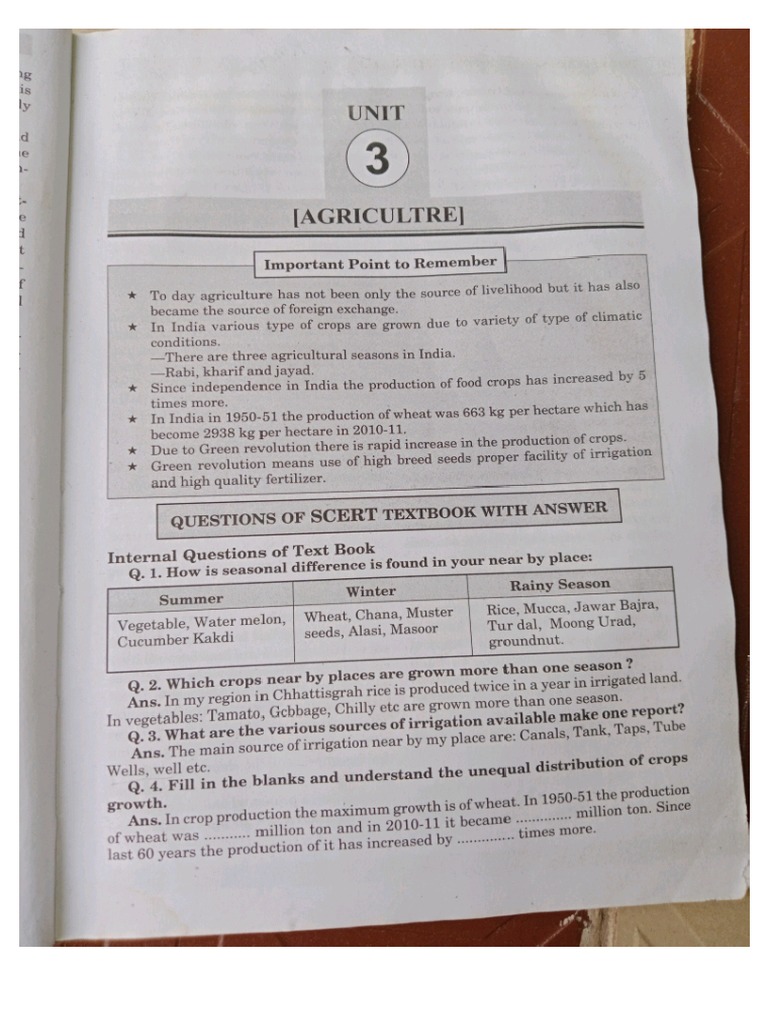 Chapter 3 Agriculture SST | PDF
