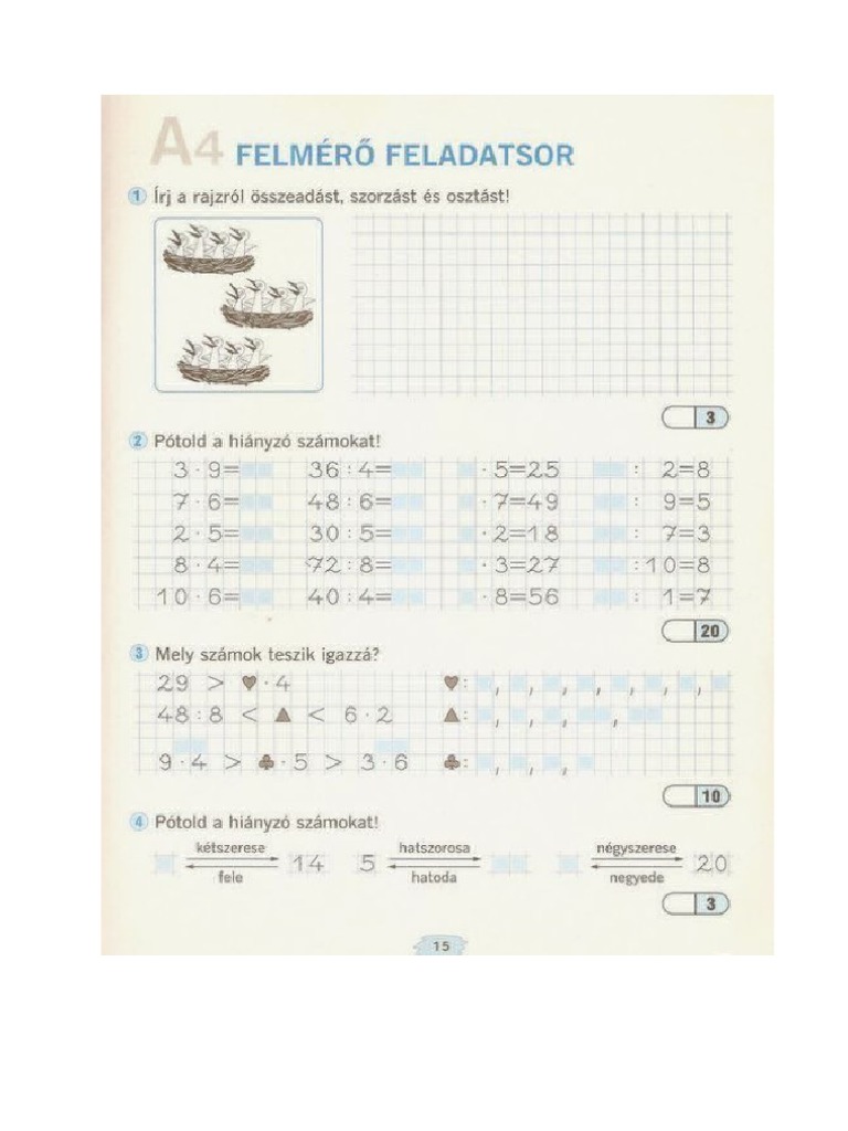 Matek Felmérő - 5 | PDF
