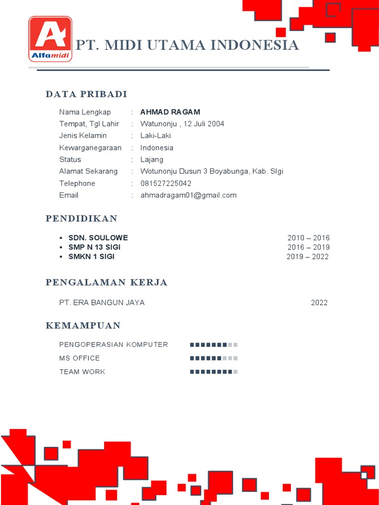 Format CV Kosong Word Simple | PDF