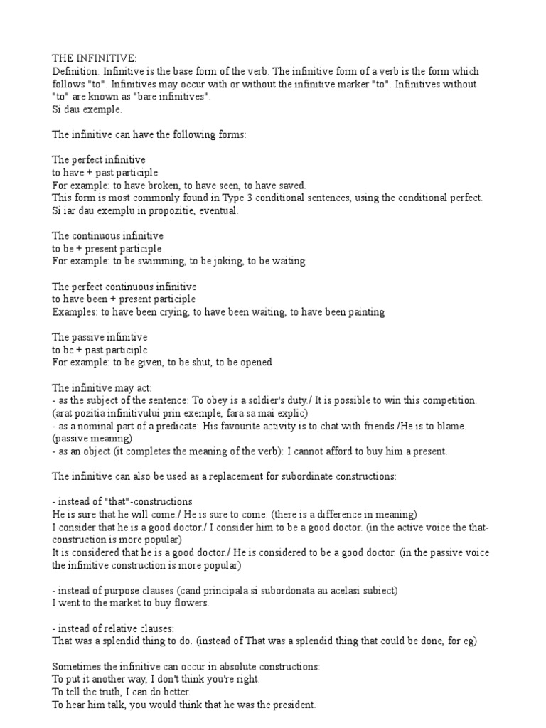 Infinitive and Participle Clauses Explained | PDF | Verb | Subject ...