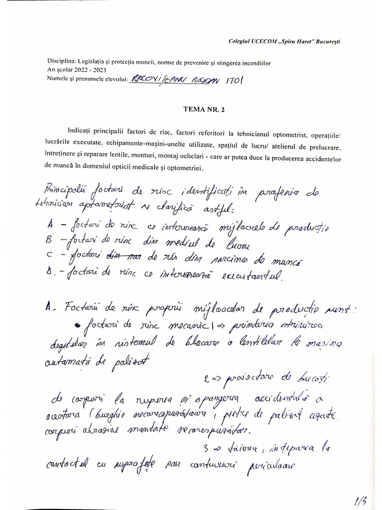 Legislatia Si Protectia Muncii, Norme de Prevenire Si Stingere A ...