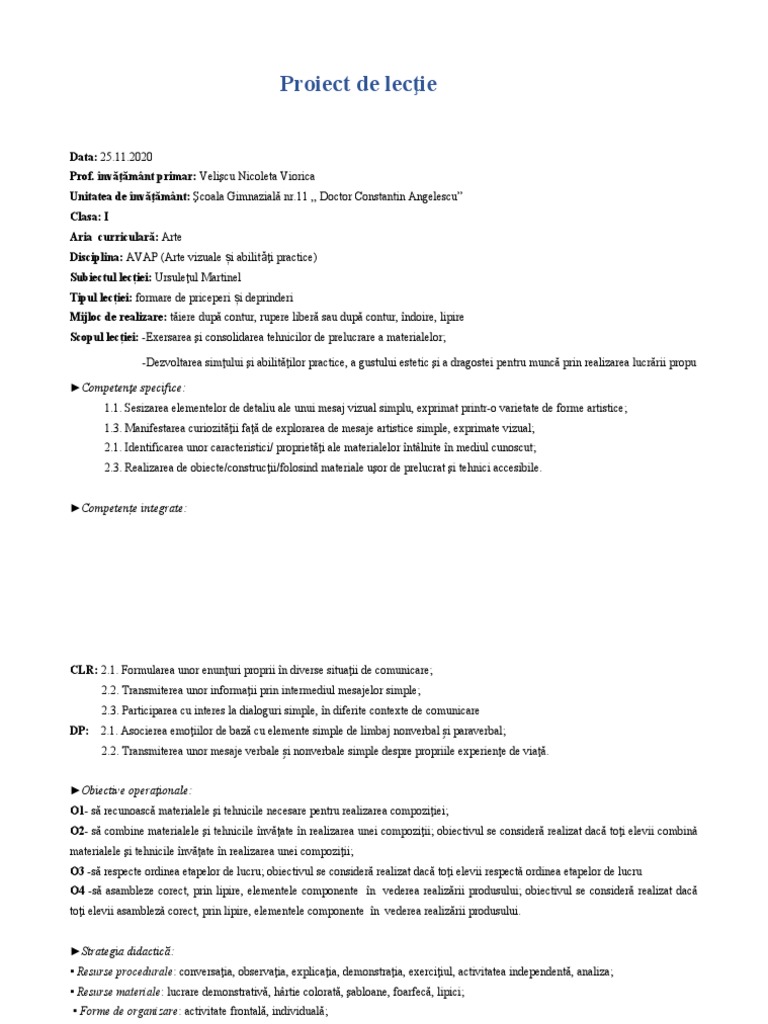 Plan - de - Lectie - Avap Veliscu Nicoleta | PDF