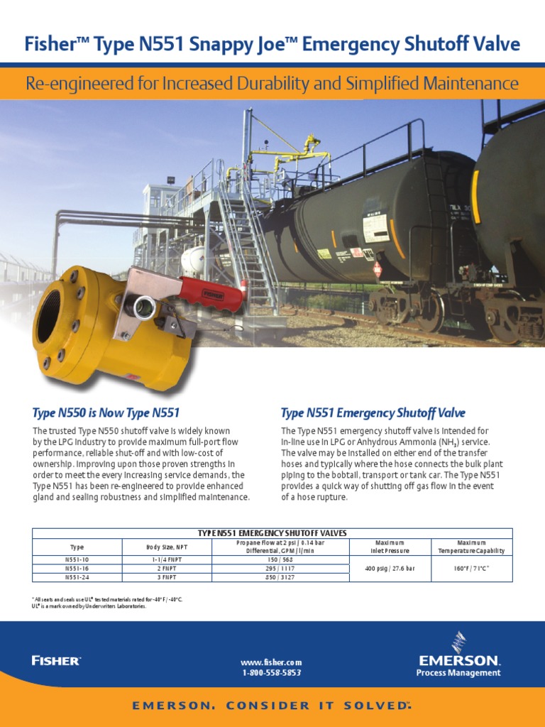 Fisher N551 ESV | PDF | Valve | Mechanical Engineering