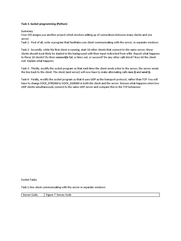 Task 3 | PDF | Network Socket | Port (Computer Networking)