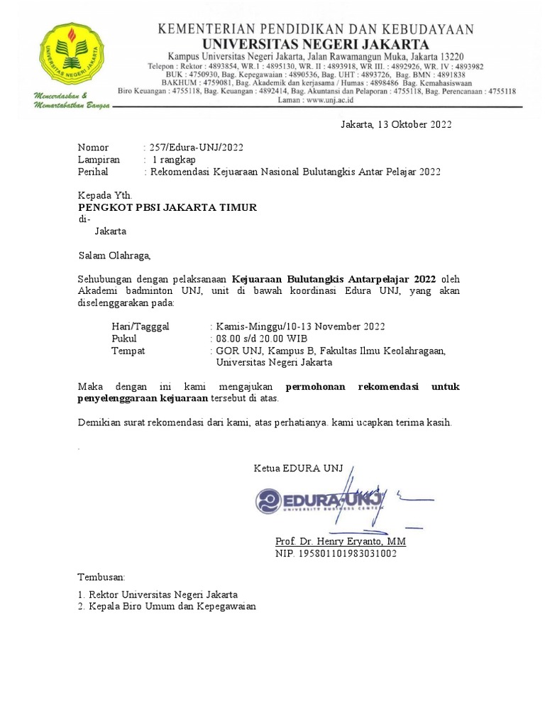 Surat Permohonan Rekomendasi Kejuaraan | PDF Surat Permohonan Rekomendasi Kejuaraan | PDF