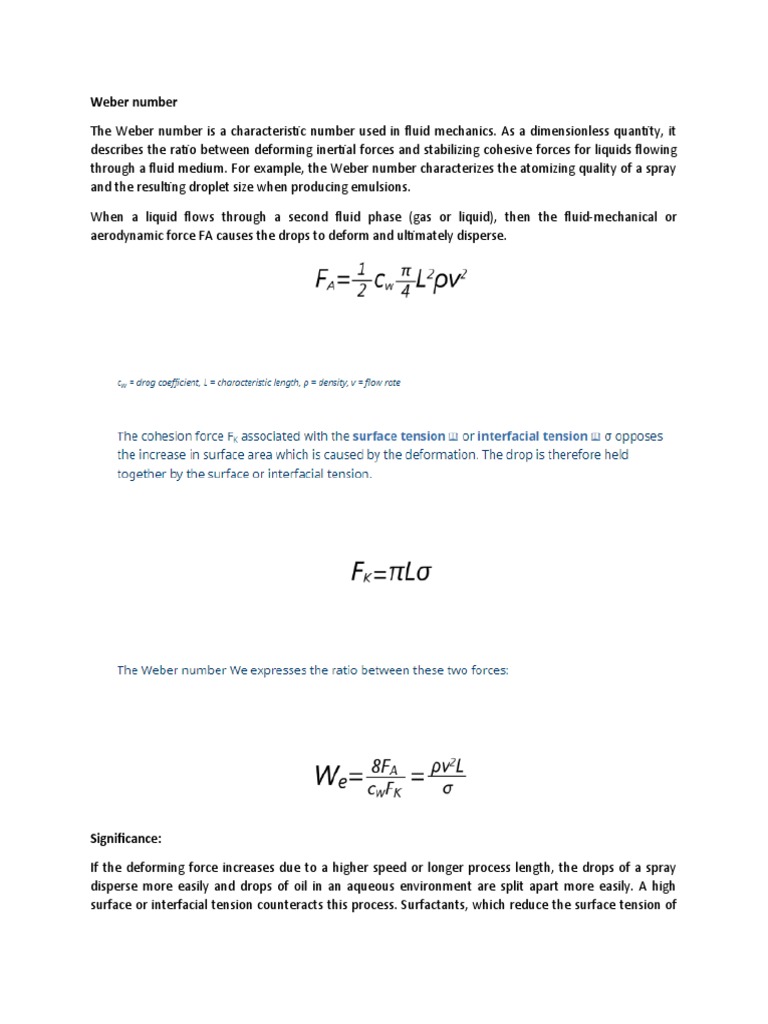 4-Weber Number | PDF | Surface Tension | Liquids