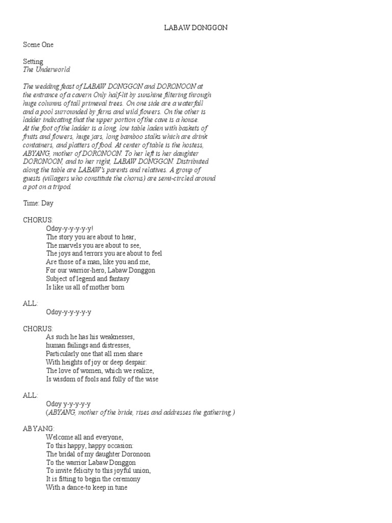 Drawing Labaw Donggon Characters | PDF | Poetry