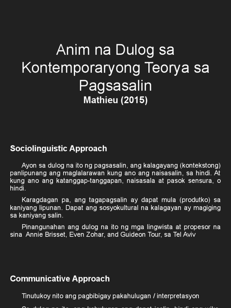 Aralin 3 - Paraan NG Pagsasalin | PDF Aralin 3 - Paraan NG Pagsasalin | PDF
