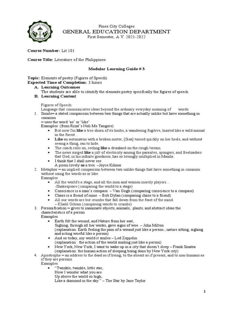 Module 3 Lit 101 | PDF