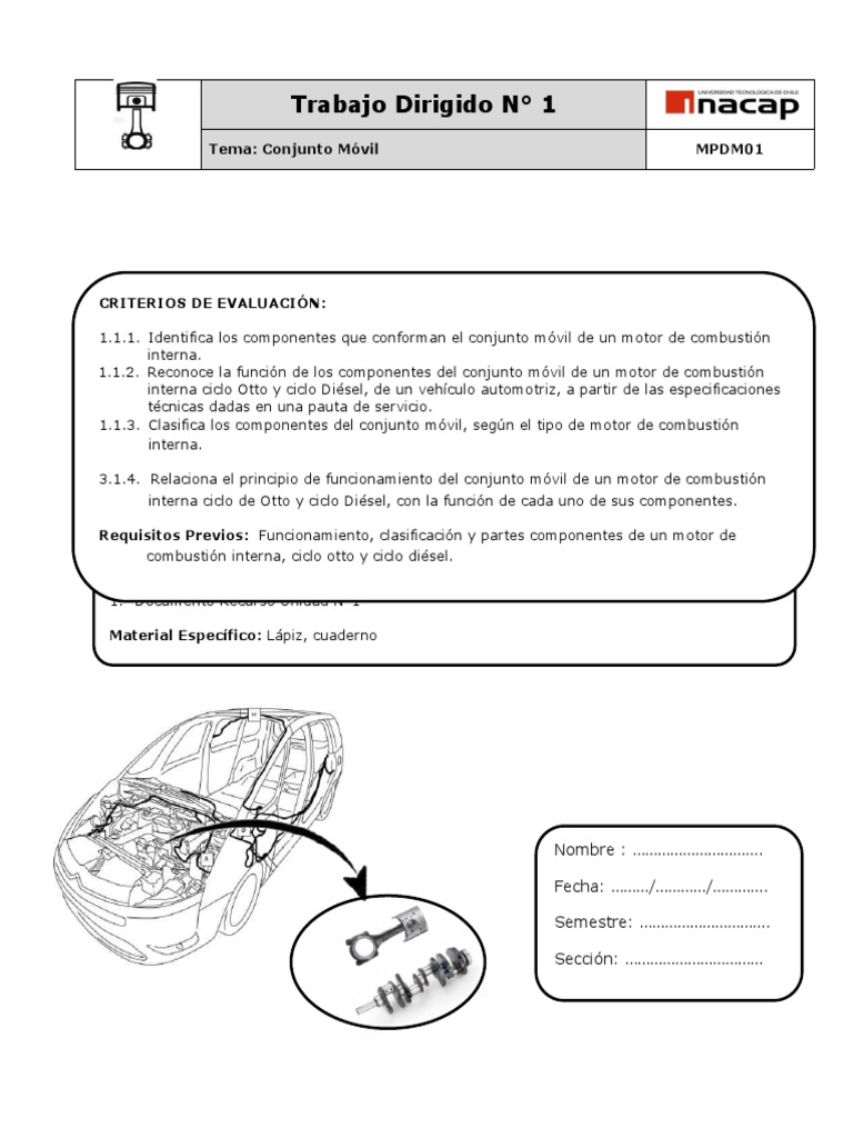 TD N°1 Unidad 3 MPDM01 | PDF | Pistón | Motor de combustión interna