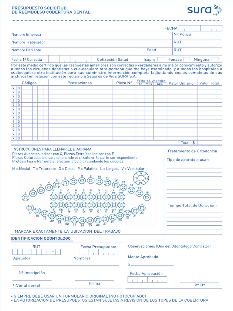 Formulario Dental | PDF