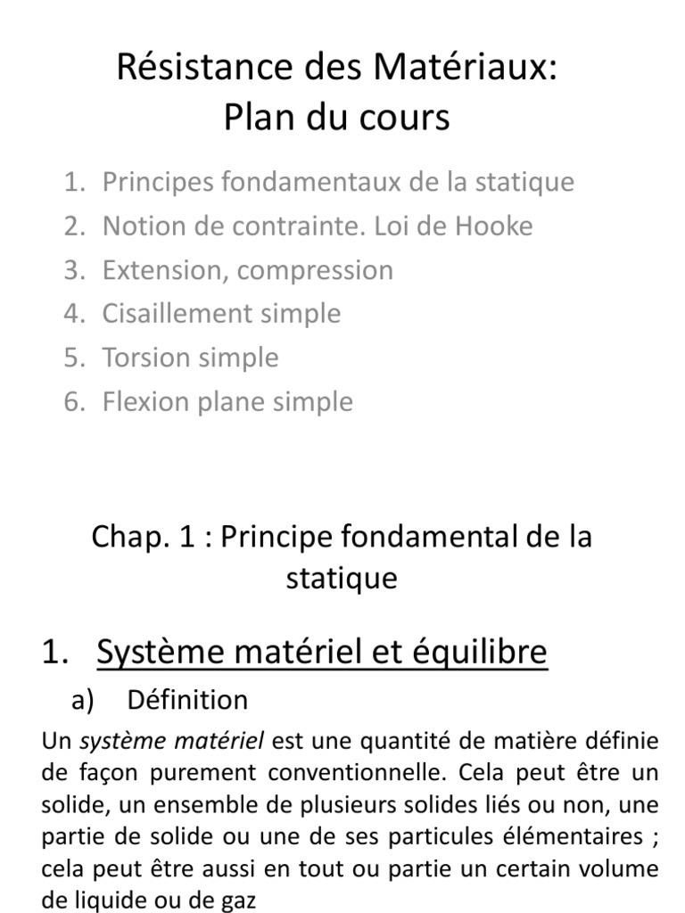 RDM Cours | PDF | Résistance des matériaux | Contrainte de cisaillement