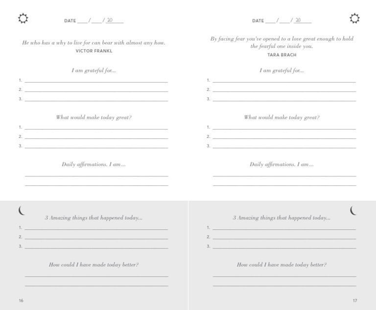 Five Minute Gratitude Journal Template | PDF