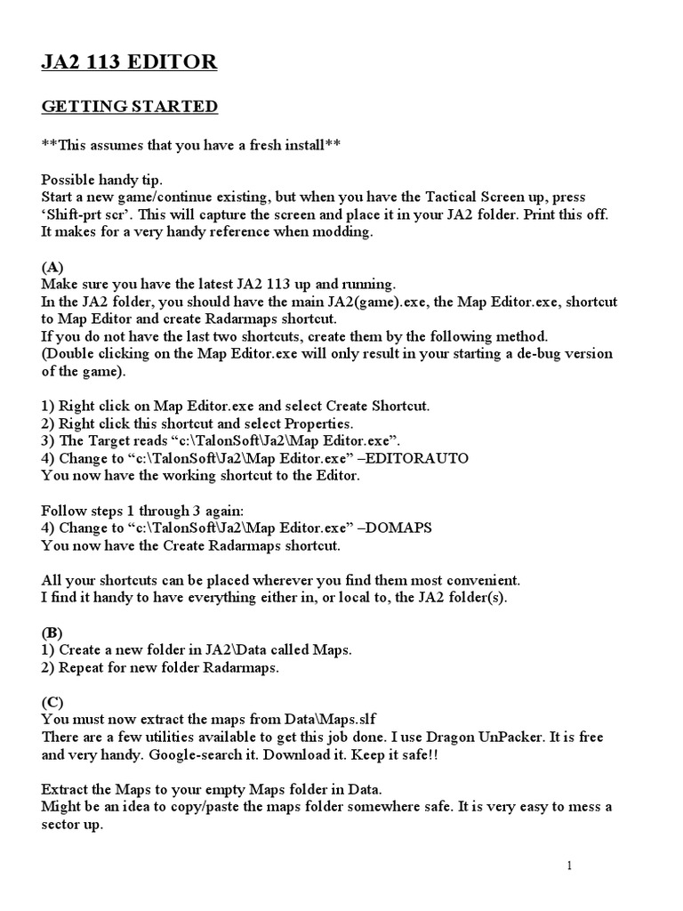 JA2 113 Map Editor | PDF