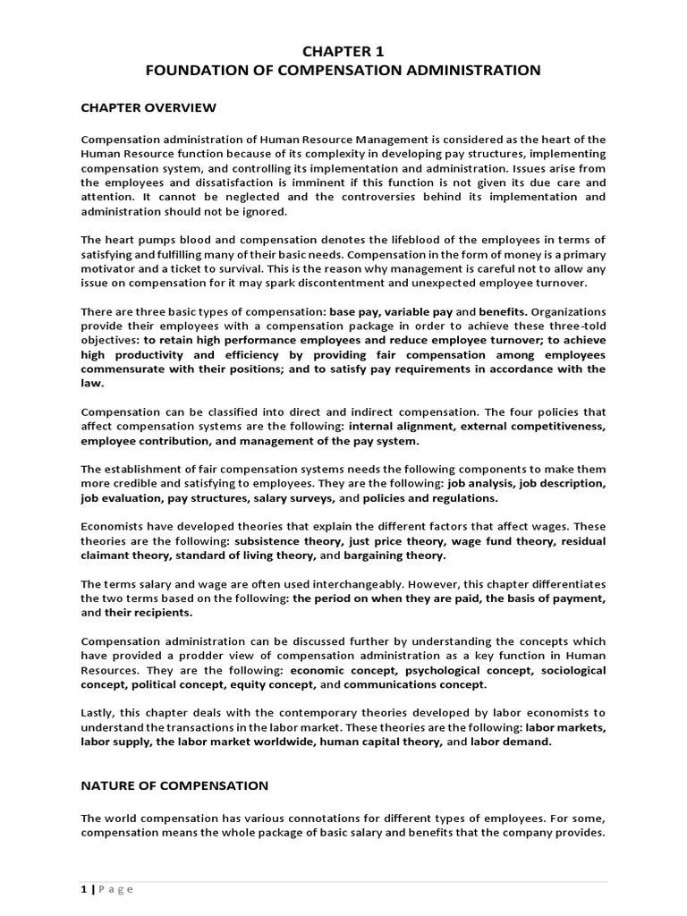 Foundation of Compensation Administration | PDF | Salary | Labour Economics