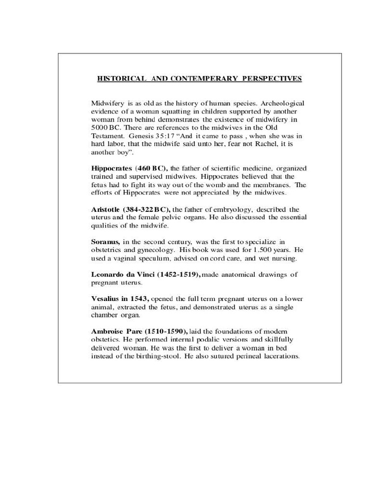 Historical and Contemporary Perspective in Obg | PDF