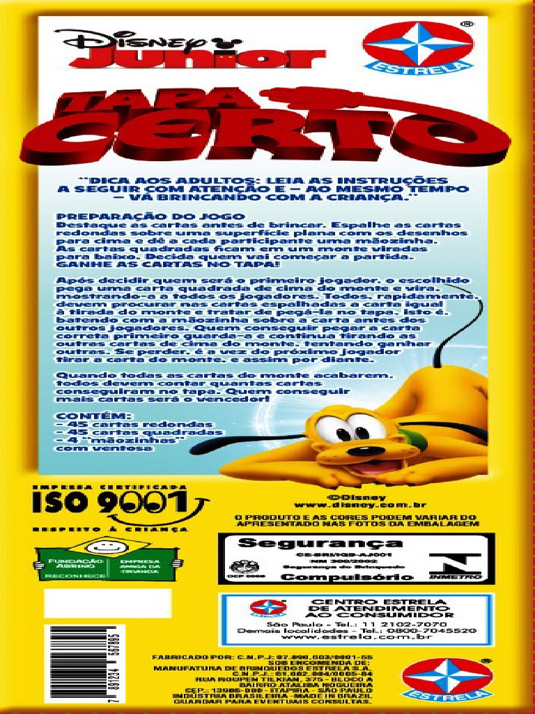 Manual Tapa Certo Disney Junior | PDF