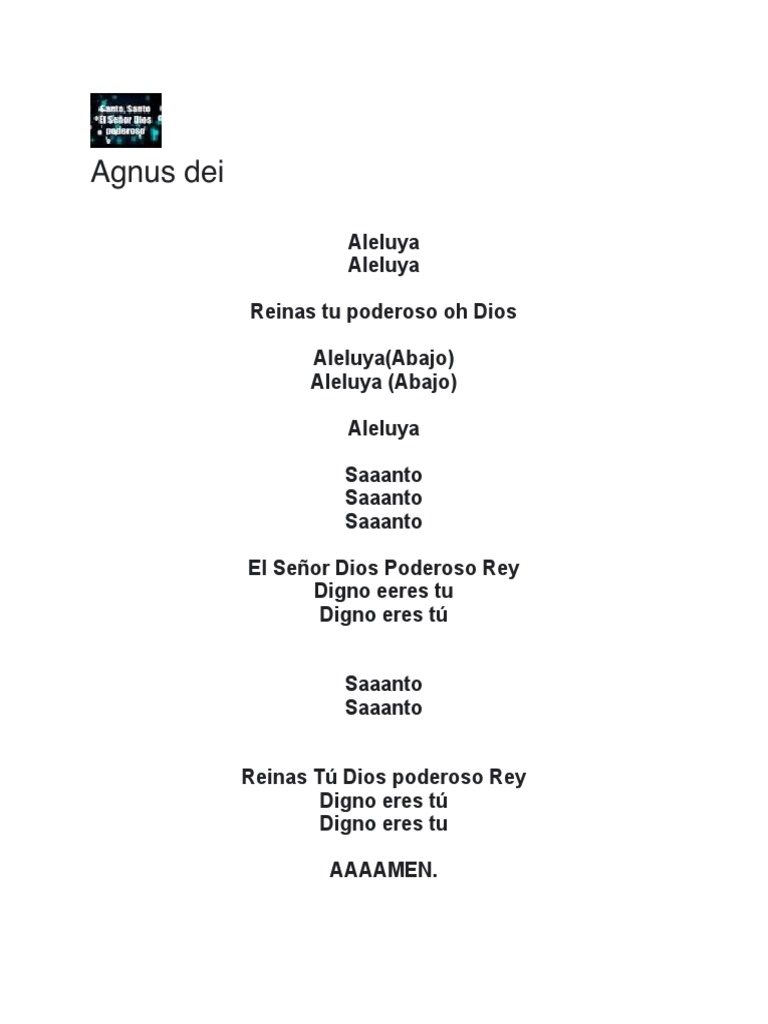 Agnus Dei Letra | PDF