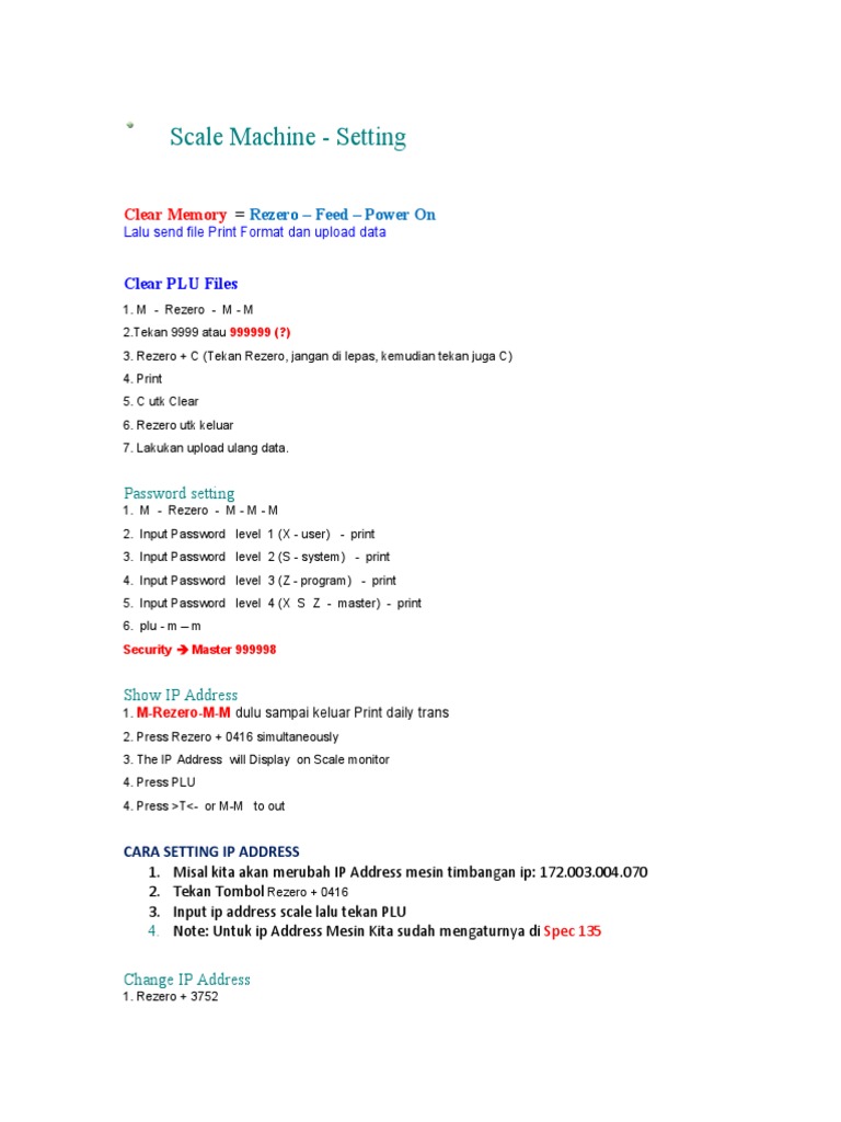 Scale Machine Setup Guide | PDF | Computing | Computer Hardware