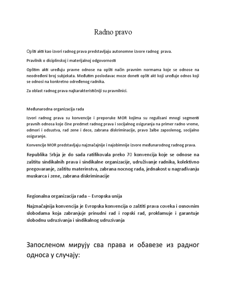 Radno Pravo | PDF