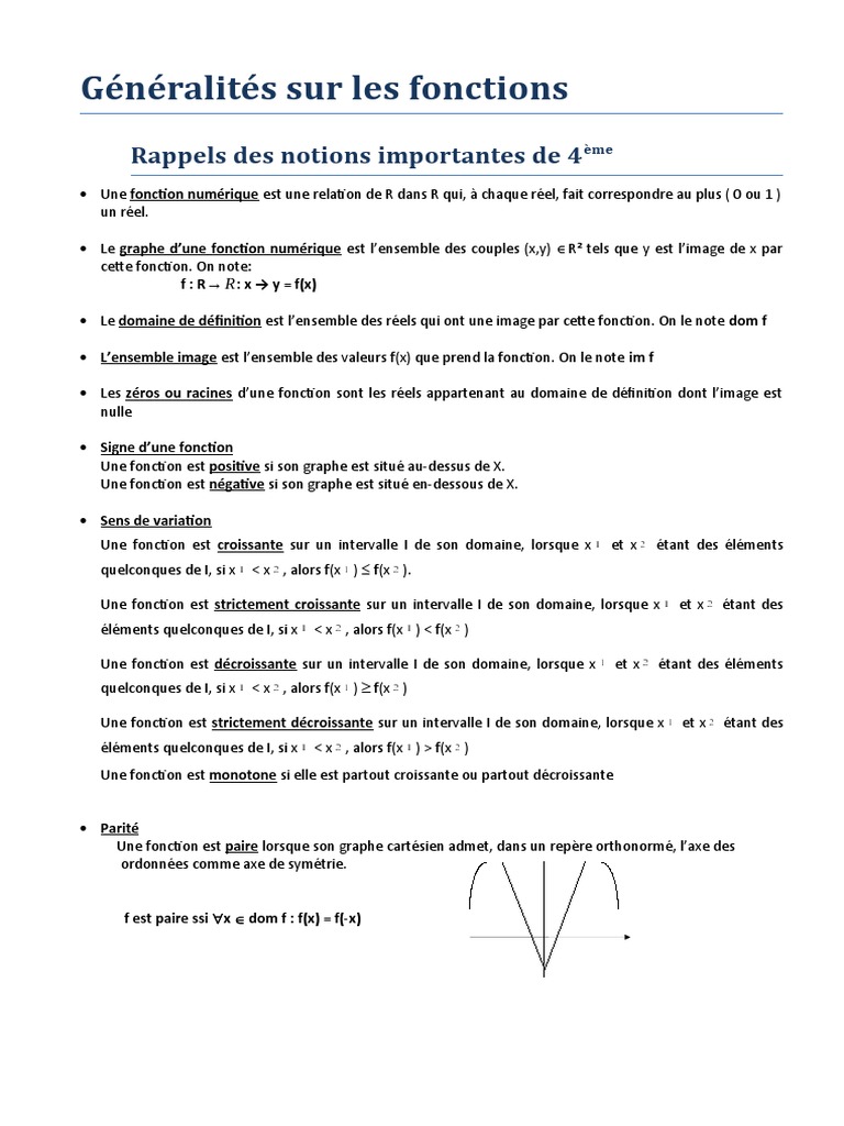 Généralités de Fonctions | Download Free PDF | Fonction (Mathématiques ...