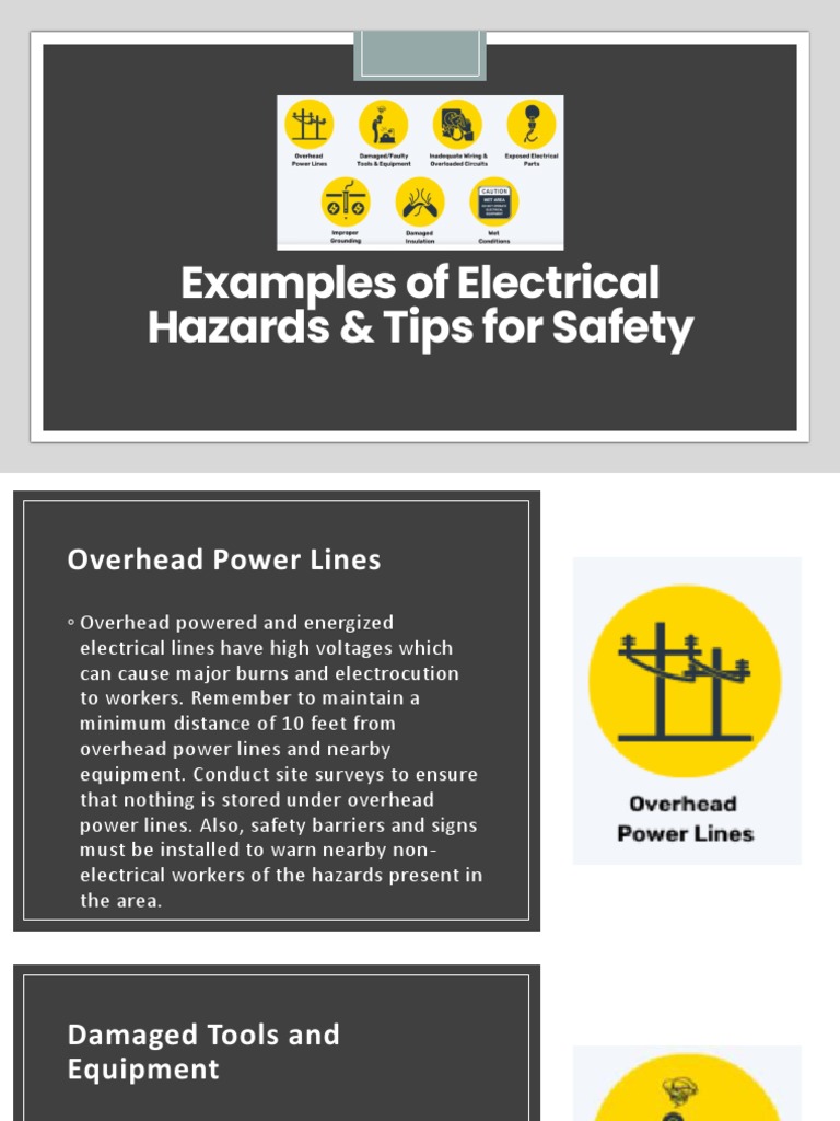 Examples of Electrical Hazards & Tips For Safety | PDF | Insulator ...
