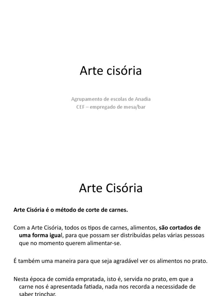 Arte Cisória | PDF | Carne | Torrefação