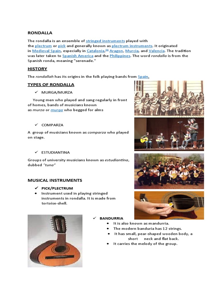 Rondalla ensemble of string instruments | PDF