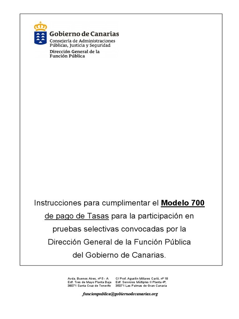 Instrucciones Modelo 700 Canarias | PDF | Ingeniería de software ...