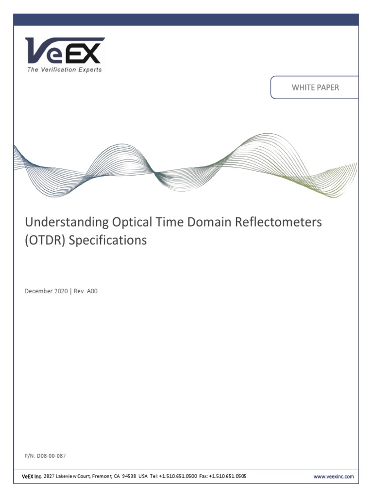Understanding Optical Time Domain Reflectometers D08-00-087 A00 ...