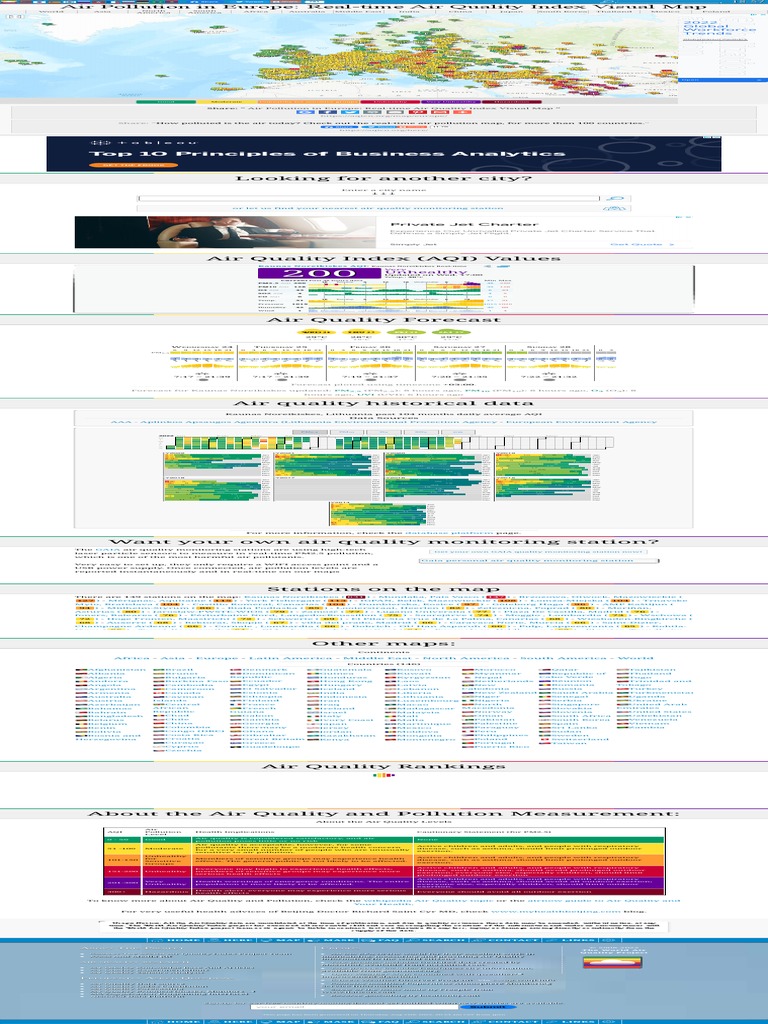 Air Pollution in Europe Real-Time Air Quality Index Visual Map | PDF ...