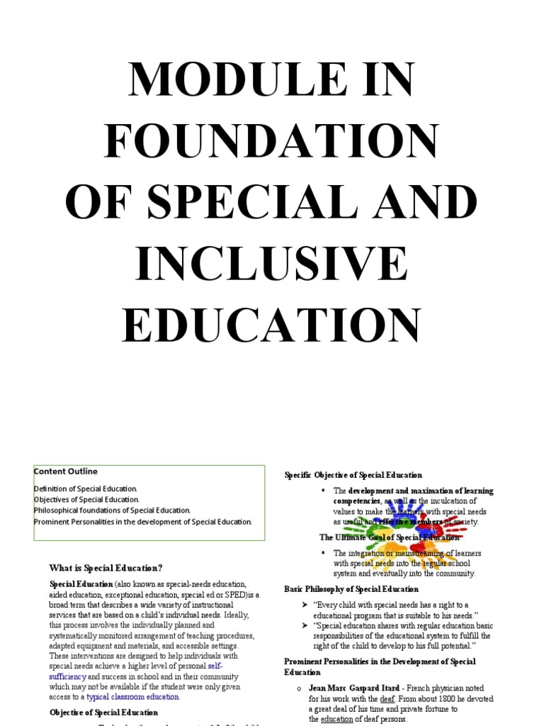 Special & Inclusive Education Guide | PDF | Special Education | Disability