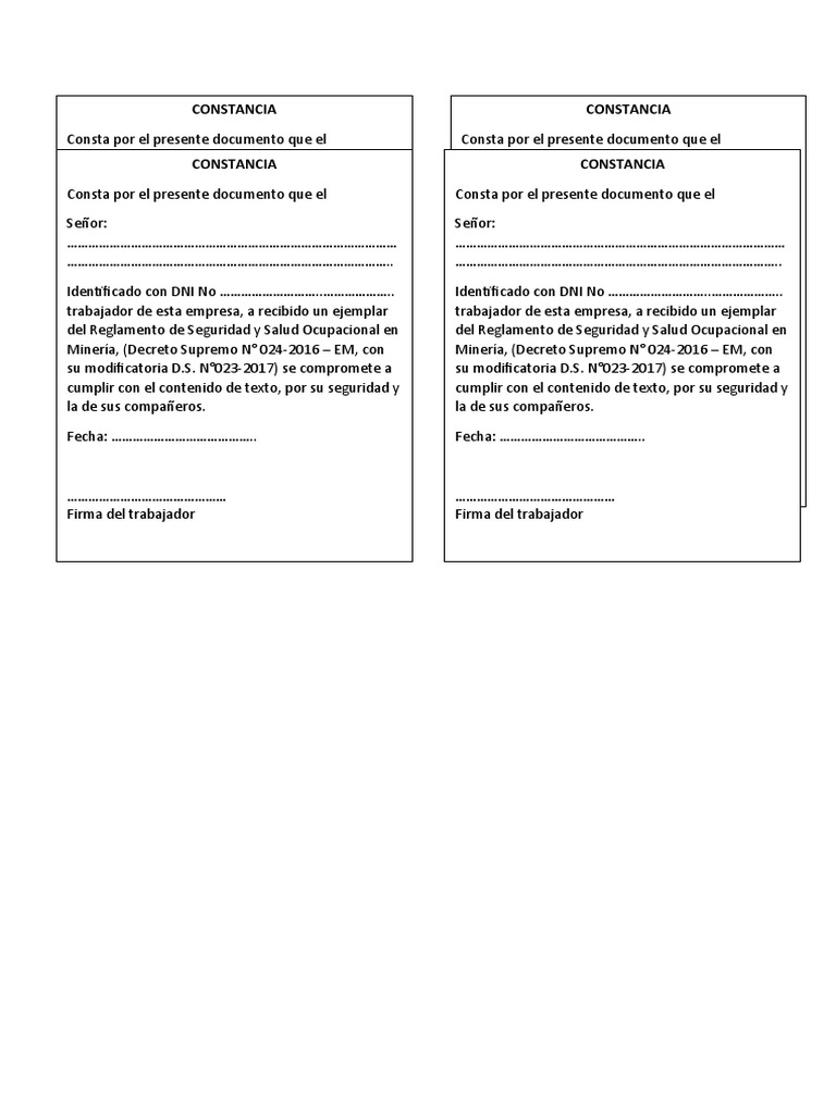 Constancia de Entrega DS 024 | PDF