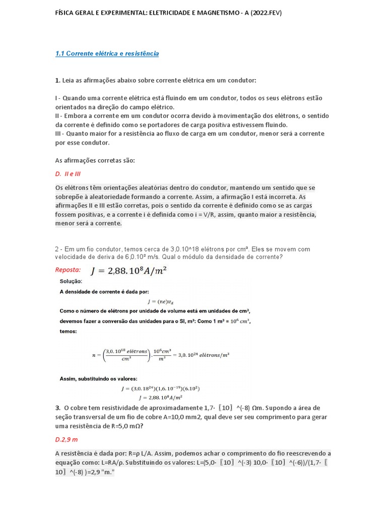 Resumo - Física - Eletromagnetismo | PDF | Carga elétrica | Campo elétrico