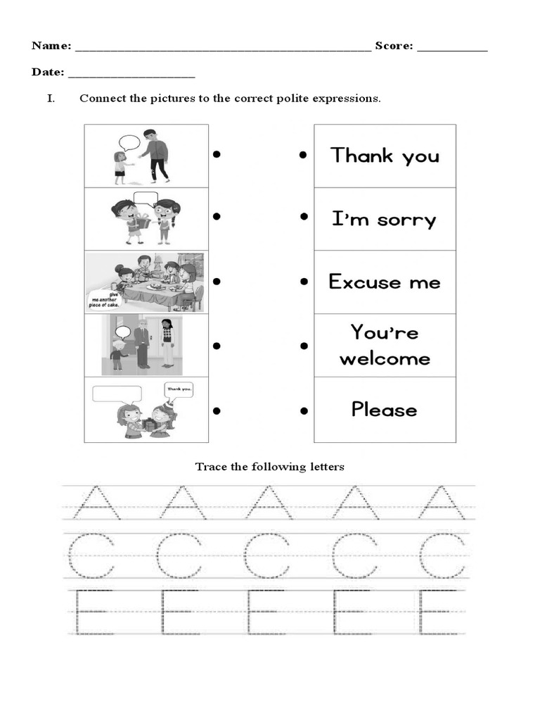 Nursery 1 Term 1 Worksheets | PDF