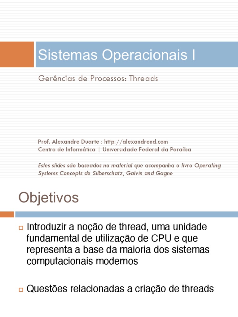 Chap04 Threads | PDF | Thread (informática) | Processo (informática)