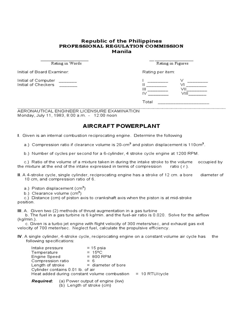 Aerospace Engineer Exam Questions | PDF | Jet Engine | Engines